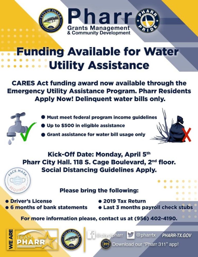 Pharr Launches Water Utility Assistance Program for Residents with ...