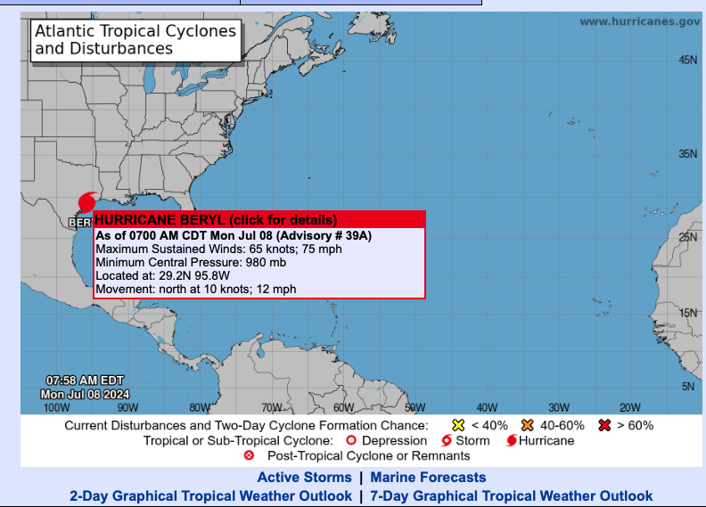 Keeping an Eye on the Tropics, Beryl, 7-8 Final Update - Texas Border ...