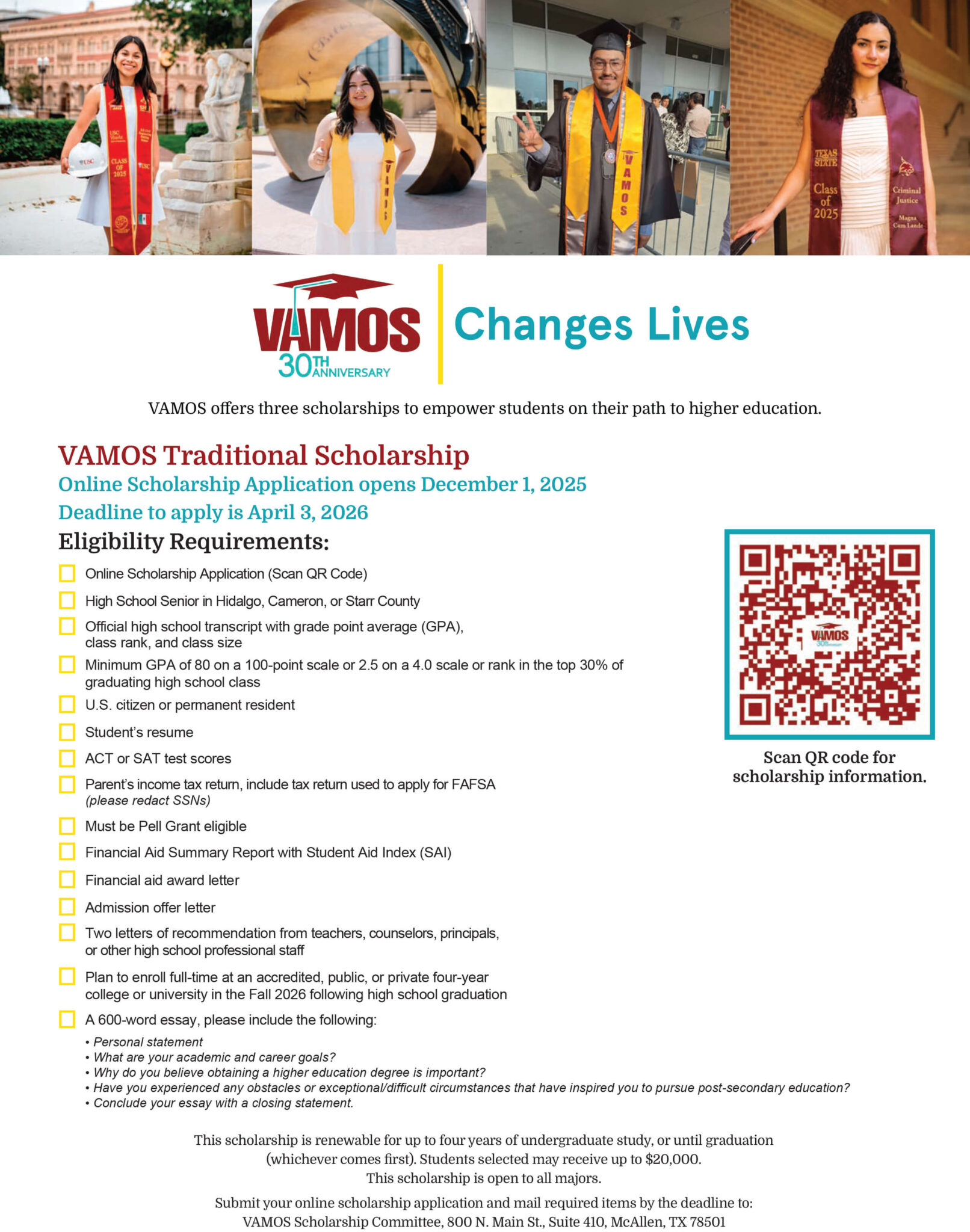 VAMOS Scholarship Program 2026 Applications are OPEN - Texas Border ...