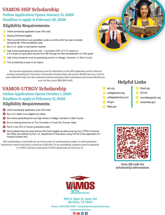 VAMOS Scholarship Program 2026 Applications are OPEN - Texas Border ...